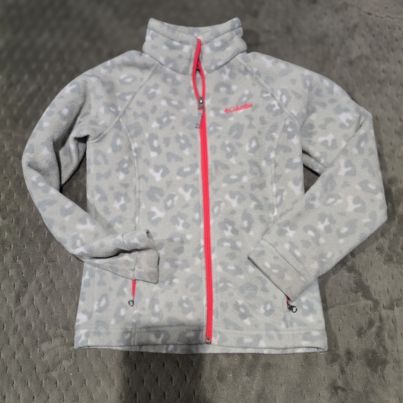 Columbia | Jackets & Coats | Columbia Light Gray And Neon Pink Kids ...
